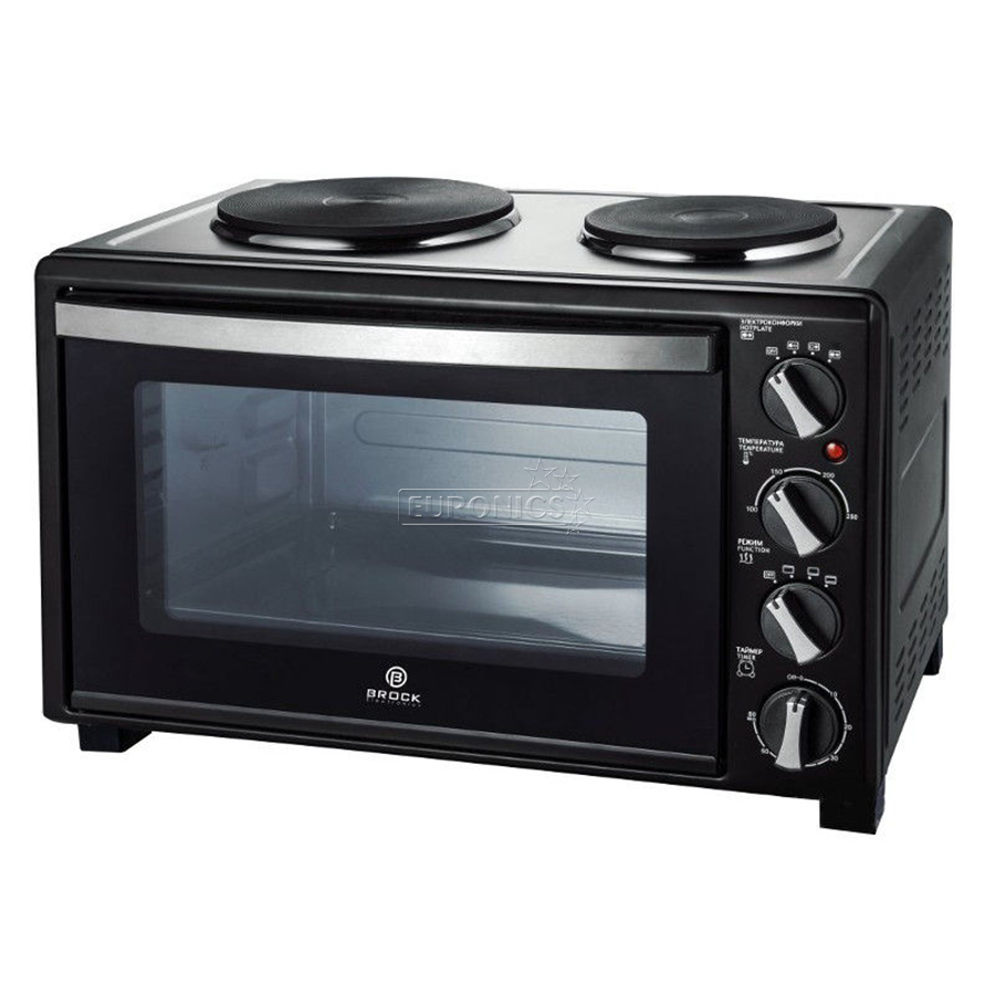 Мини-духовка с двумя конфорками Brock (1500 Вт), TO3002B | Euronics